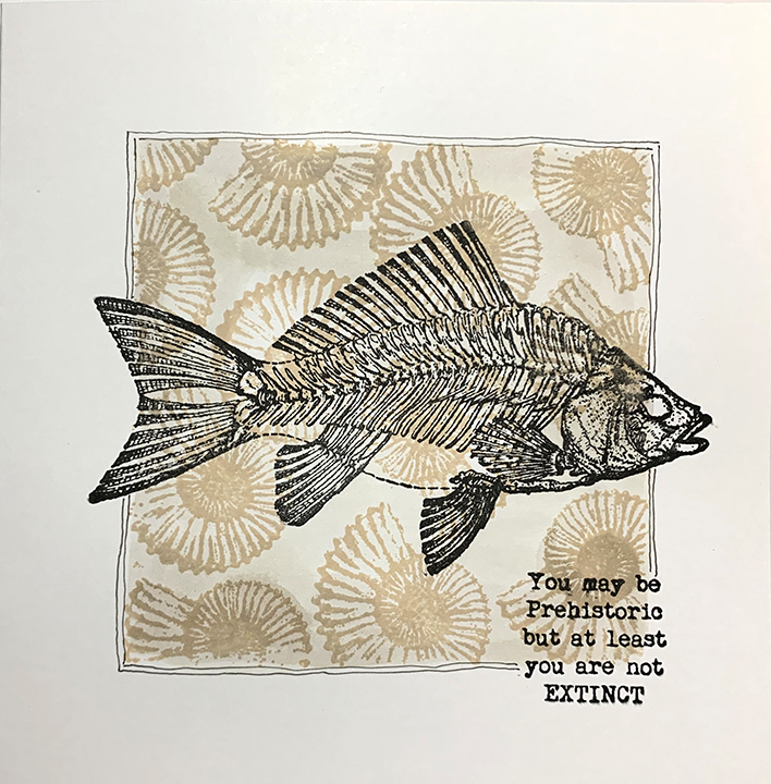 Old Fossil A6 Red Rubber Stamp - IndigoBlu